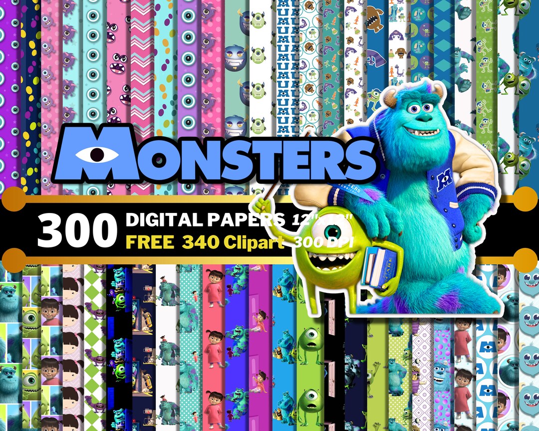 Monsters Inc. Digital Papers, Monsters Clipart PNG, Sully Mike Monsters ...