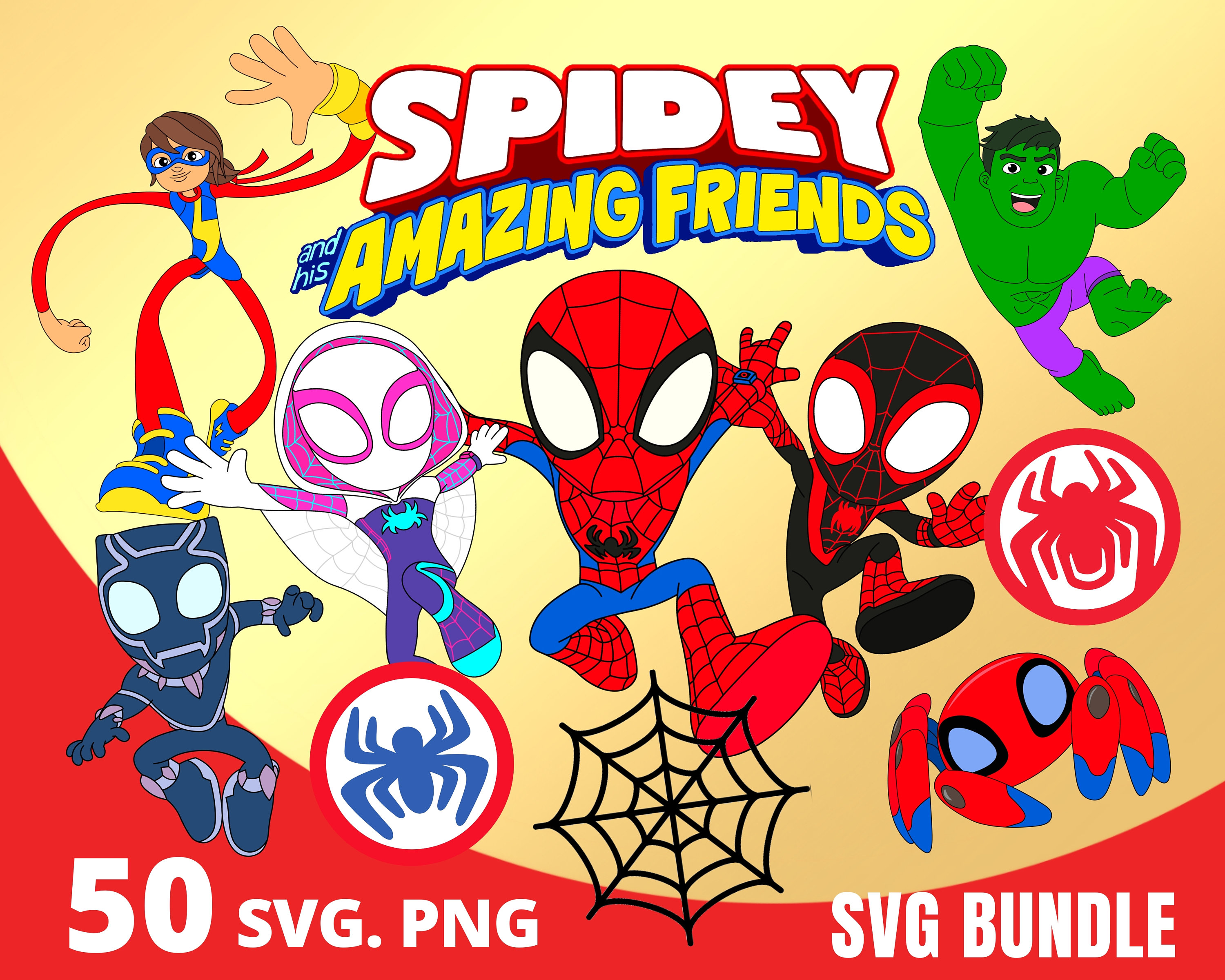 Spidey and His Amazing Friends SVG Bundle, Marvel Spidey Clipart PNG ...