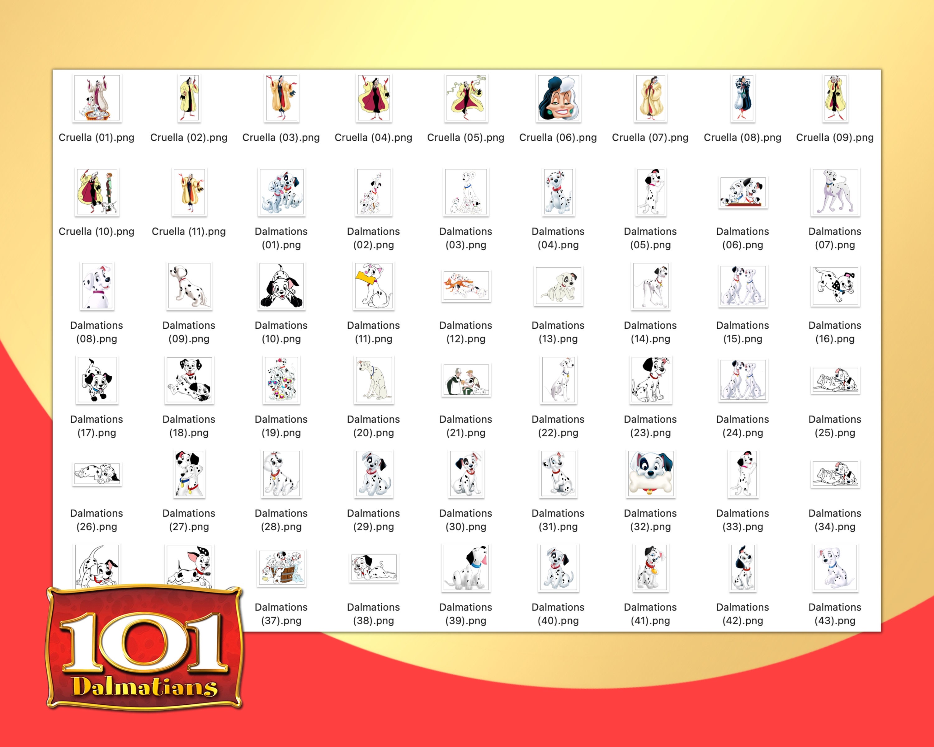 101 Dalmatians Clipart PNG, Cruella Puppy, 101 Dogs Sublimation ...
