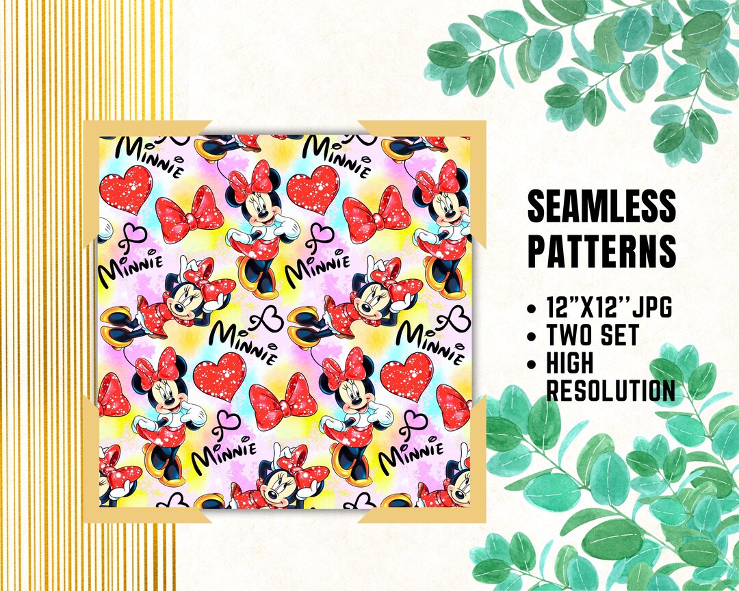Minnie Mouse Seamless Papers, Minnie Digital Papers, Birthday Gift ...