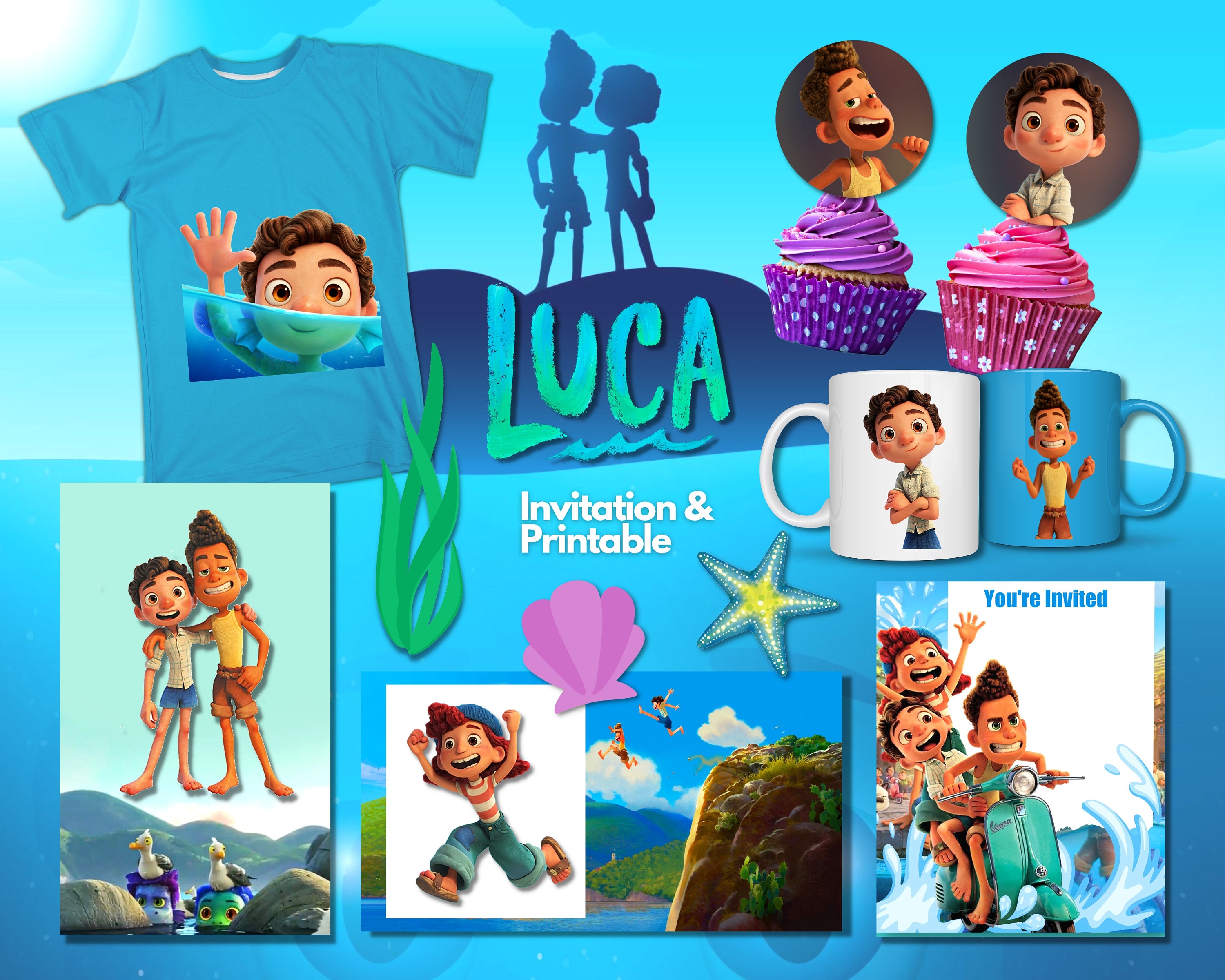 Luca Clipart PNG Luca PNG Bundle Luca Paguro Alberto - Etsy México