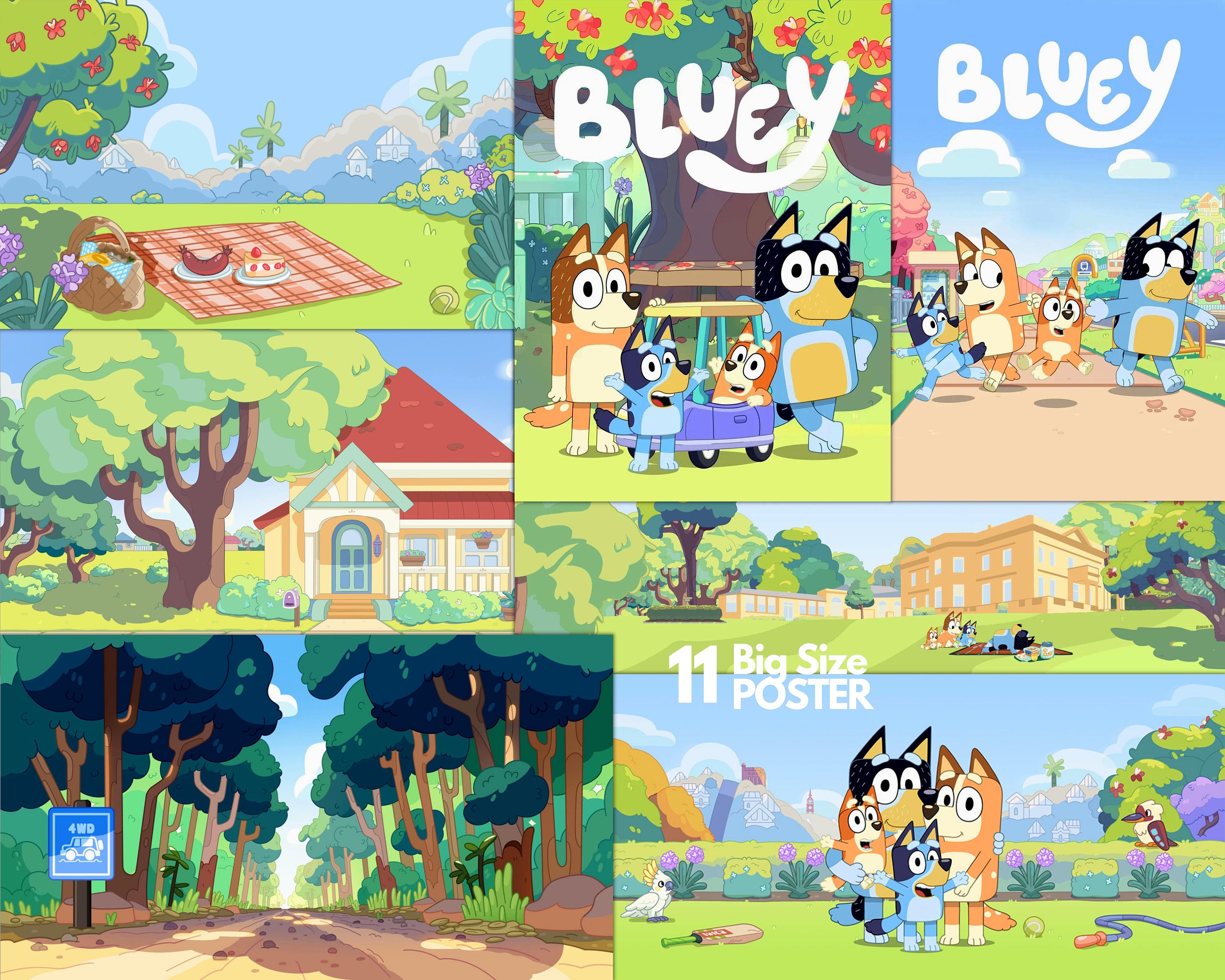 Bluey Clipart PNG Blue Dog PNG Blue Dog Family Bluey Font - Etsy Australia