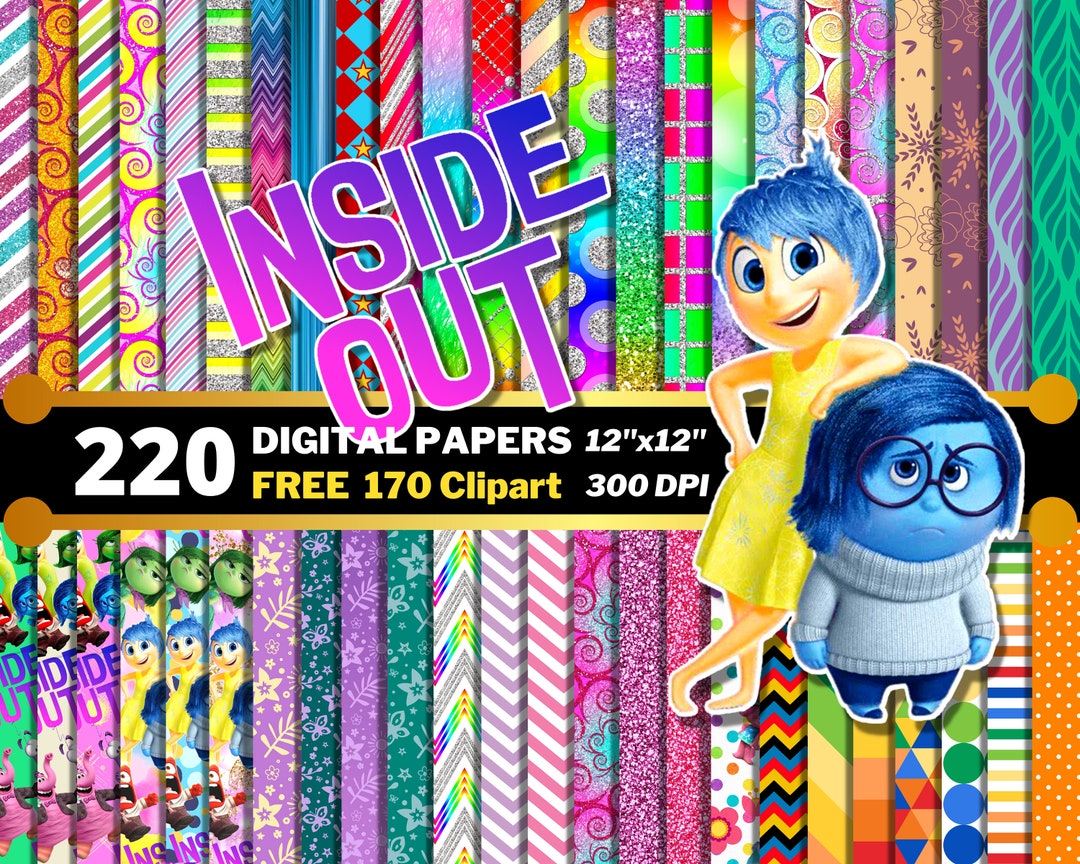 Inside Out Digital Papers, Inside Out Clipart PNG, Anger Joy Sadness ...
