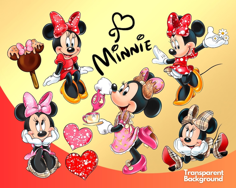 Minnie Mouse Clipart PNG, Minnie Mouse Illustration, Minnie Birthday ...