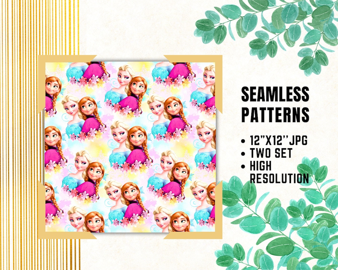 Frozen Seamless Papers, Princess Digital Papers, Princess Frozen, Elsa ...
