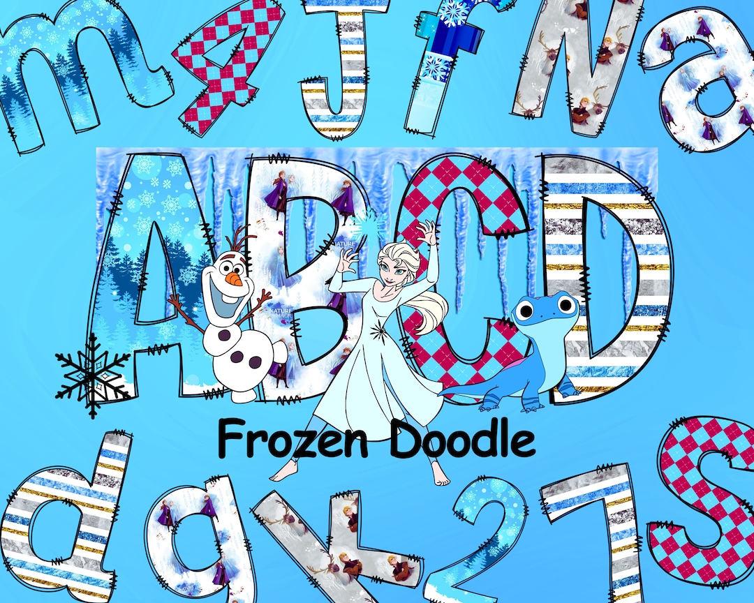 Frozen Doodle Alphabet, Frozen Character Alphabet, Princess Frozen Elsa ...