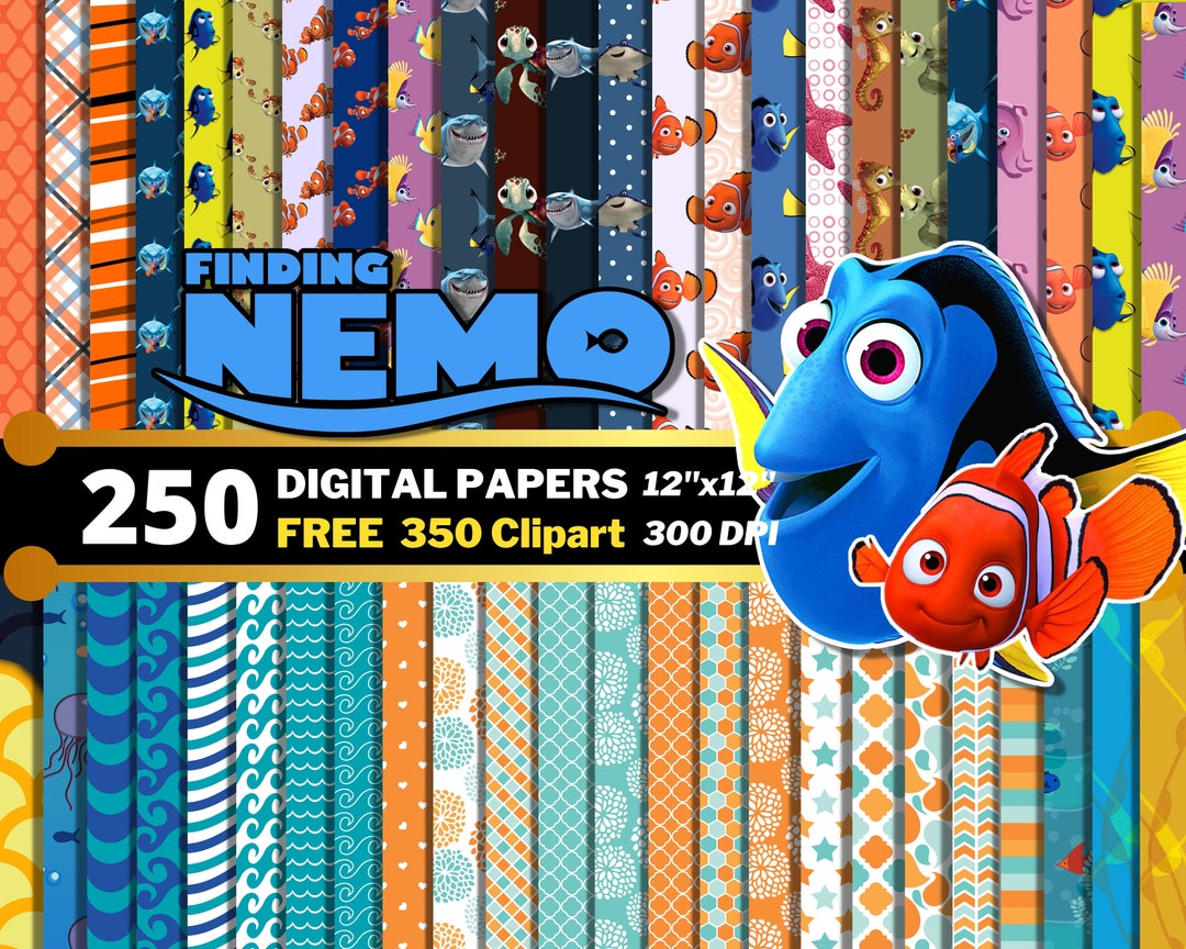 Finding Nemo Digital Papers, Nemo Clipart PNG, Finding Clownfish ...
