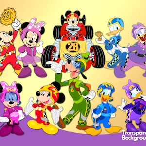 Mickey and Roadster Racers Clipart PNG, Mickey Car Race Font, Mickey ...