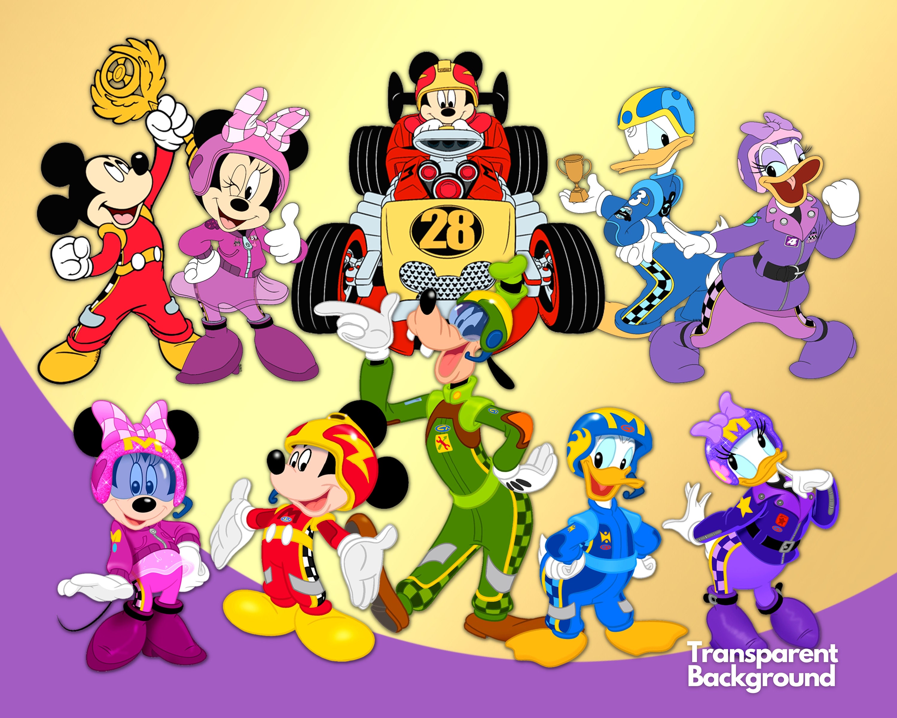 Mickey and Roadster Racers Clipart PNG, Mickey Car Race Font, Mickey ...