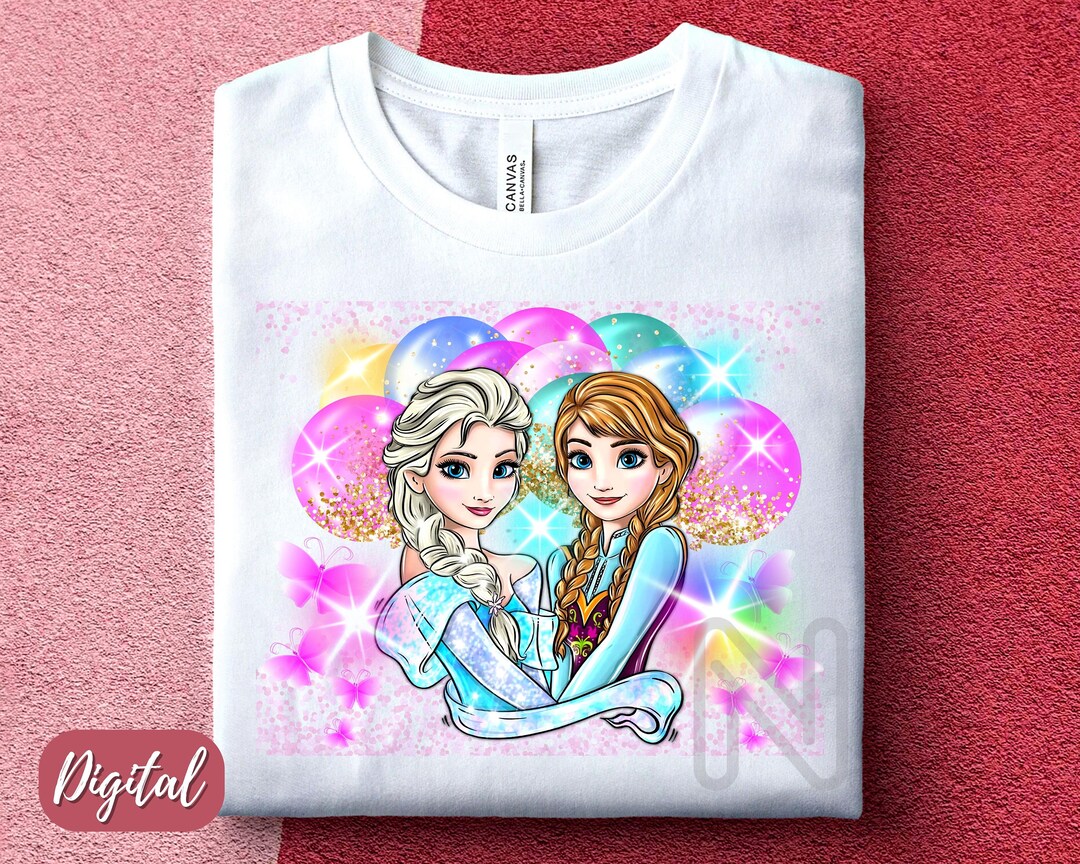 Frozen Elsa and Anna Sublimation PNG, Birthday Girl Shirt, Princess ...
