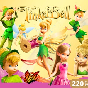 Tinkerbell Digital Papers, Fairies Clipart PNG, Princess Tinkerbell PNG ...