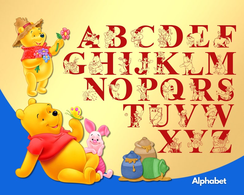 Winnie the Pooh Clipart PNG, Pooh Bear Tigger Piglet, Winnie Alphabet ...