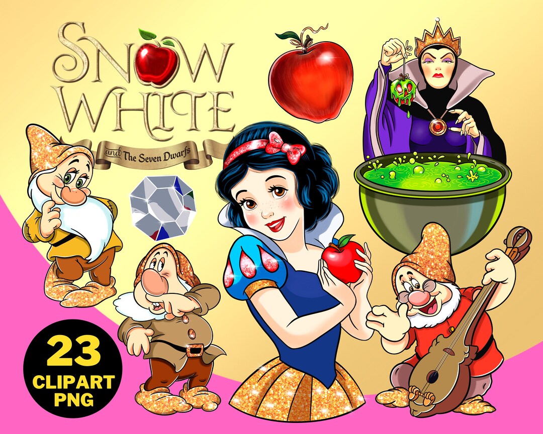 Snow White Watercolor Clipart PNG, the Princess and the Dwarf, Poisoned ...