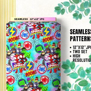 Spidey and His Amazing Friends Seamless Papers, Spidey Digital Papers ...