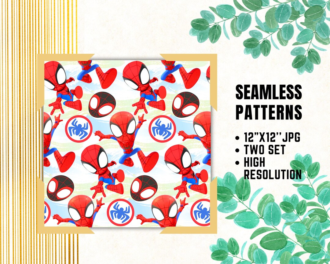Spidey and His Amazing Friends Seamless Papers, Spidey Digital Papers ...