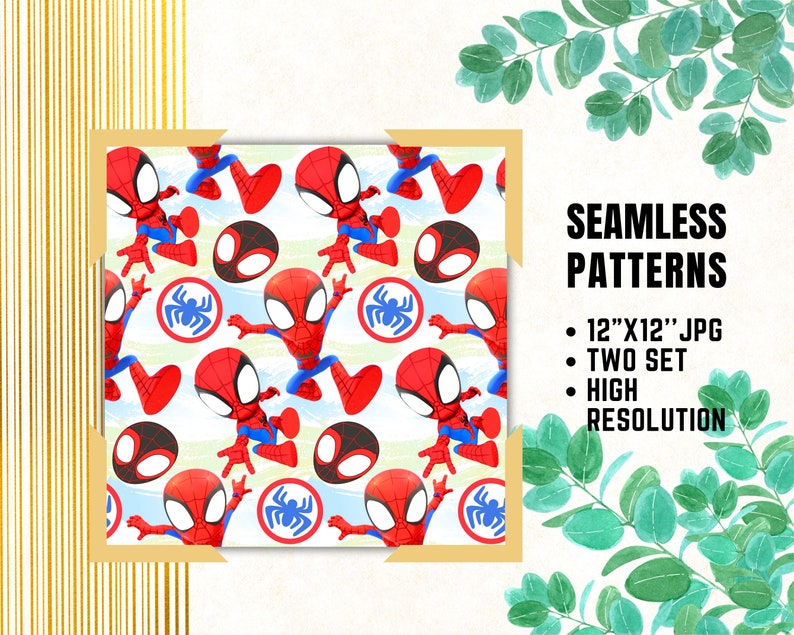 Spidey and His Amazing Friends Seamless Papers, Spidey Digital Papers ...