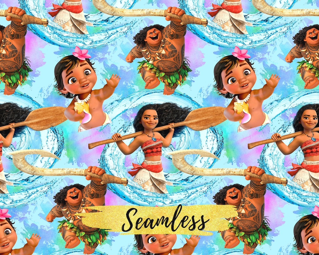 Moana Seamless Papers, Moana Digital Papers, Birthday Gift Wrapping ...