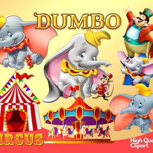 Dumbo PNG Clipart, Dumbo SVG Bundle, Dumbo Baby Shower Printable, Baby ...