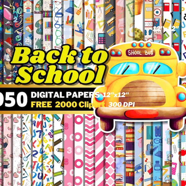 School Clipart With Patterns - Etsy