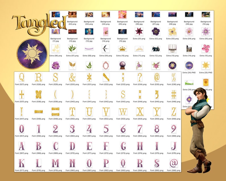 Tangled Clipart PNG, Tangled Layered SVG, Flynn Rider, Rapunzel ...