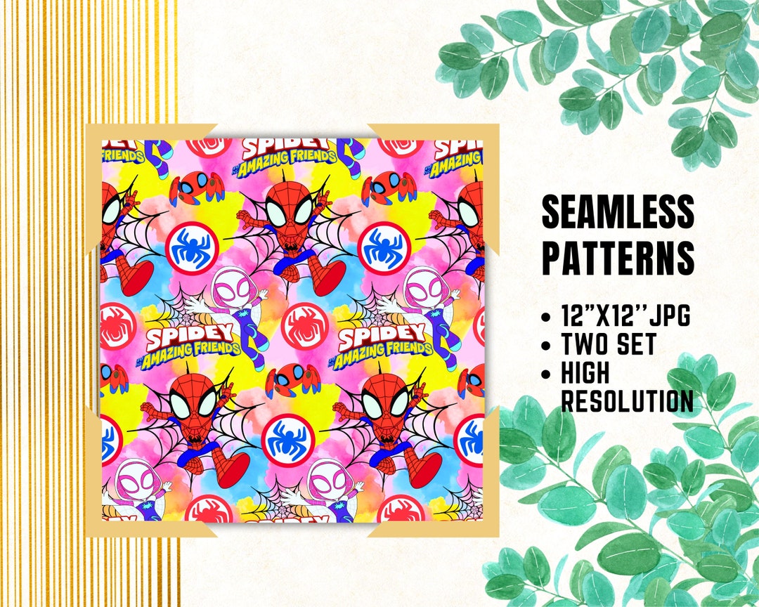 Spidey and His Amazing Friends Seamless Papers, Spidey Digital Papers ...