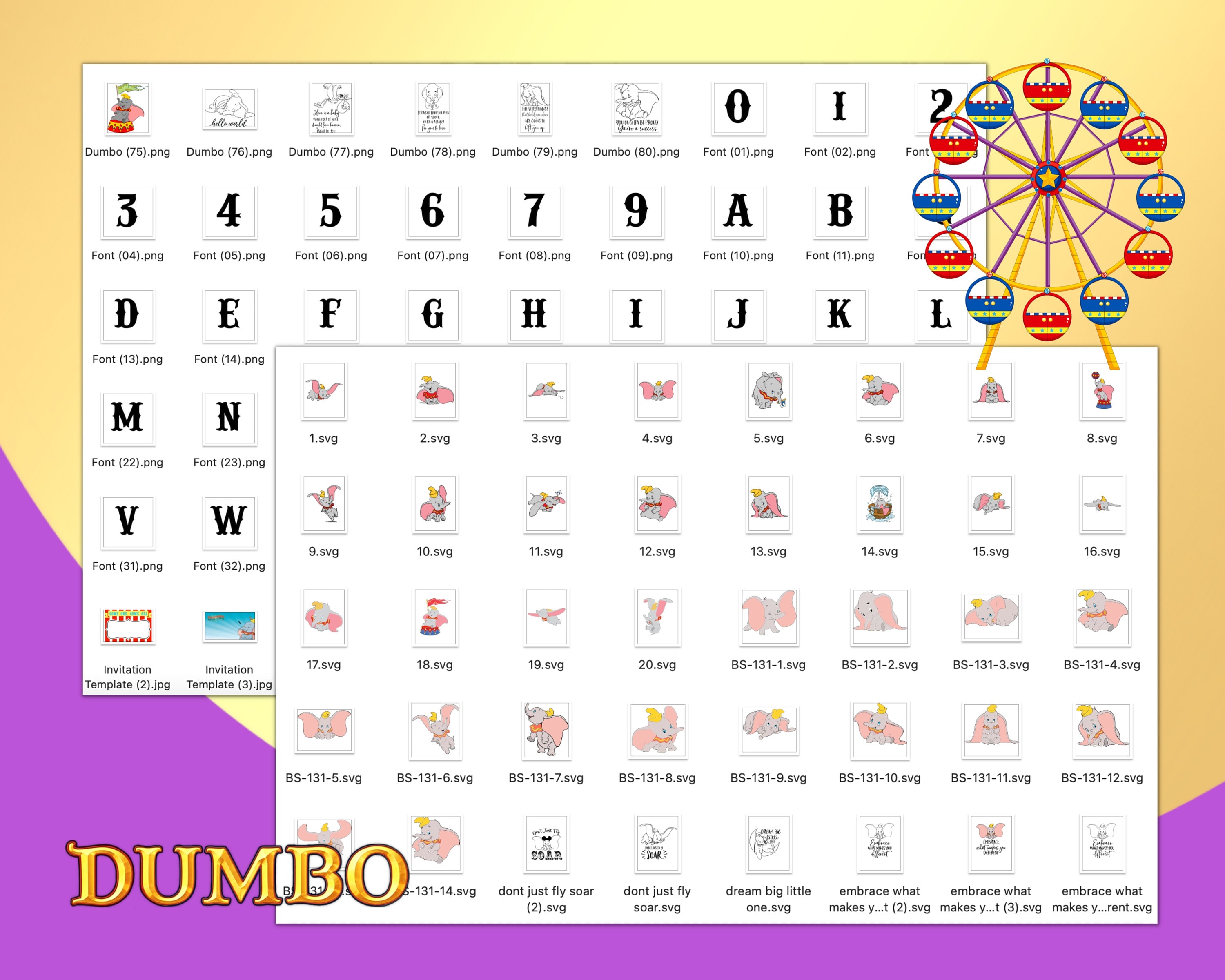 Dumbo PNG Clipart Dumbo SVG Bundle Dumbo Baby Shower - Etsy Canada