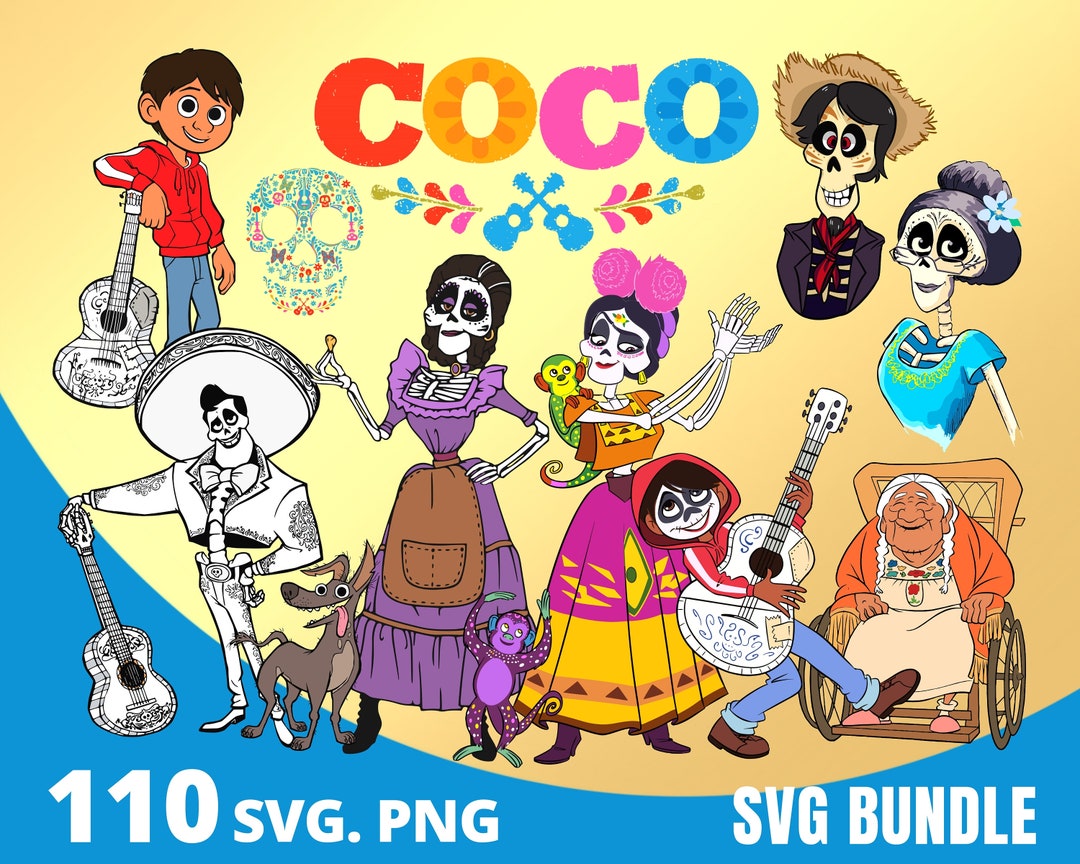 Coco SVG Bundle, Coco Clipart PNG, Miguel Rivera, Coco Birthday ...