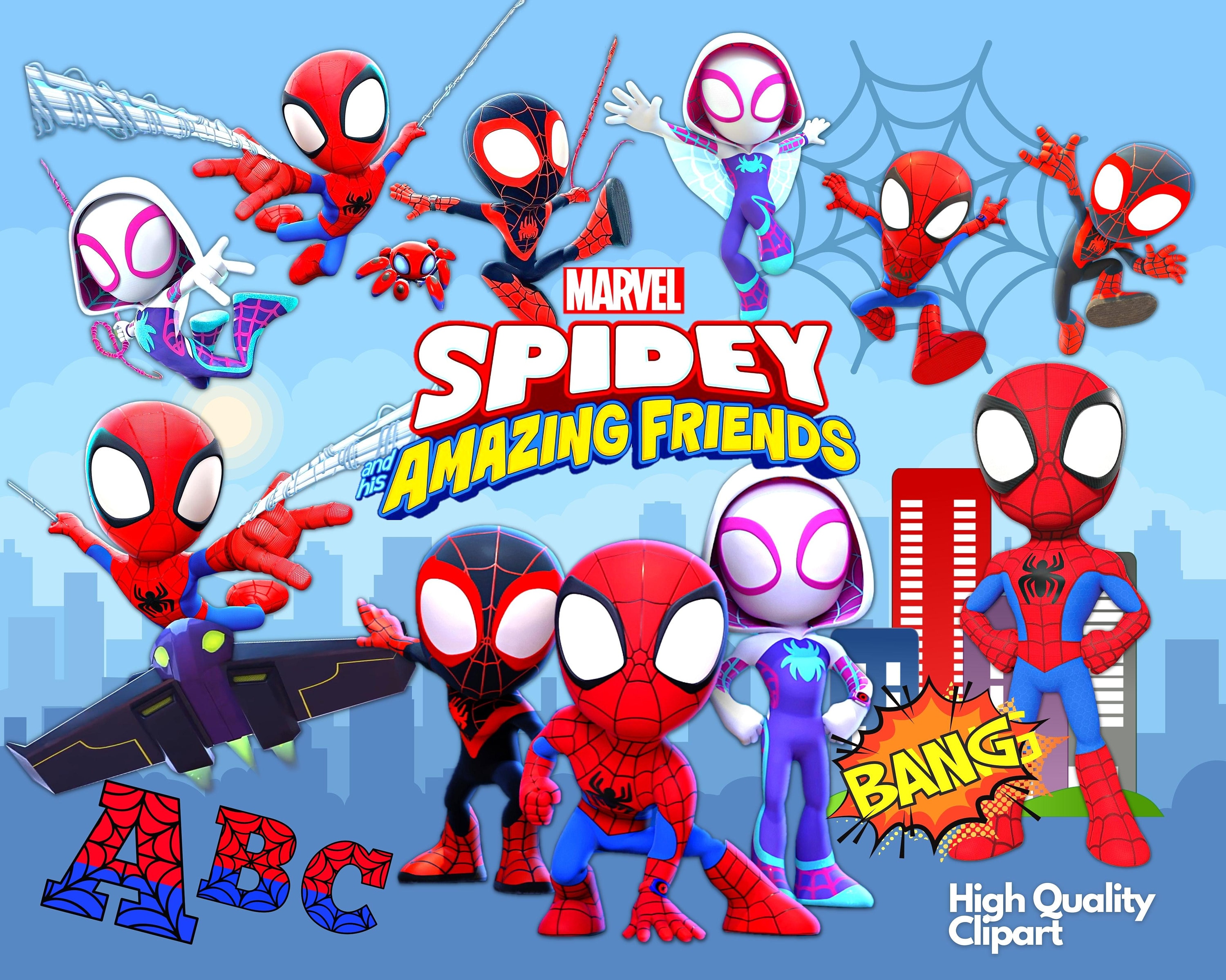 Spidey and His Amazing Friends Clipart PNG, Superhero Spidey, Marvel ...
