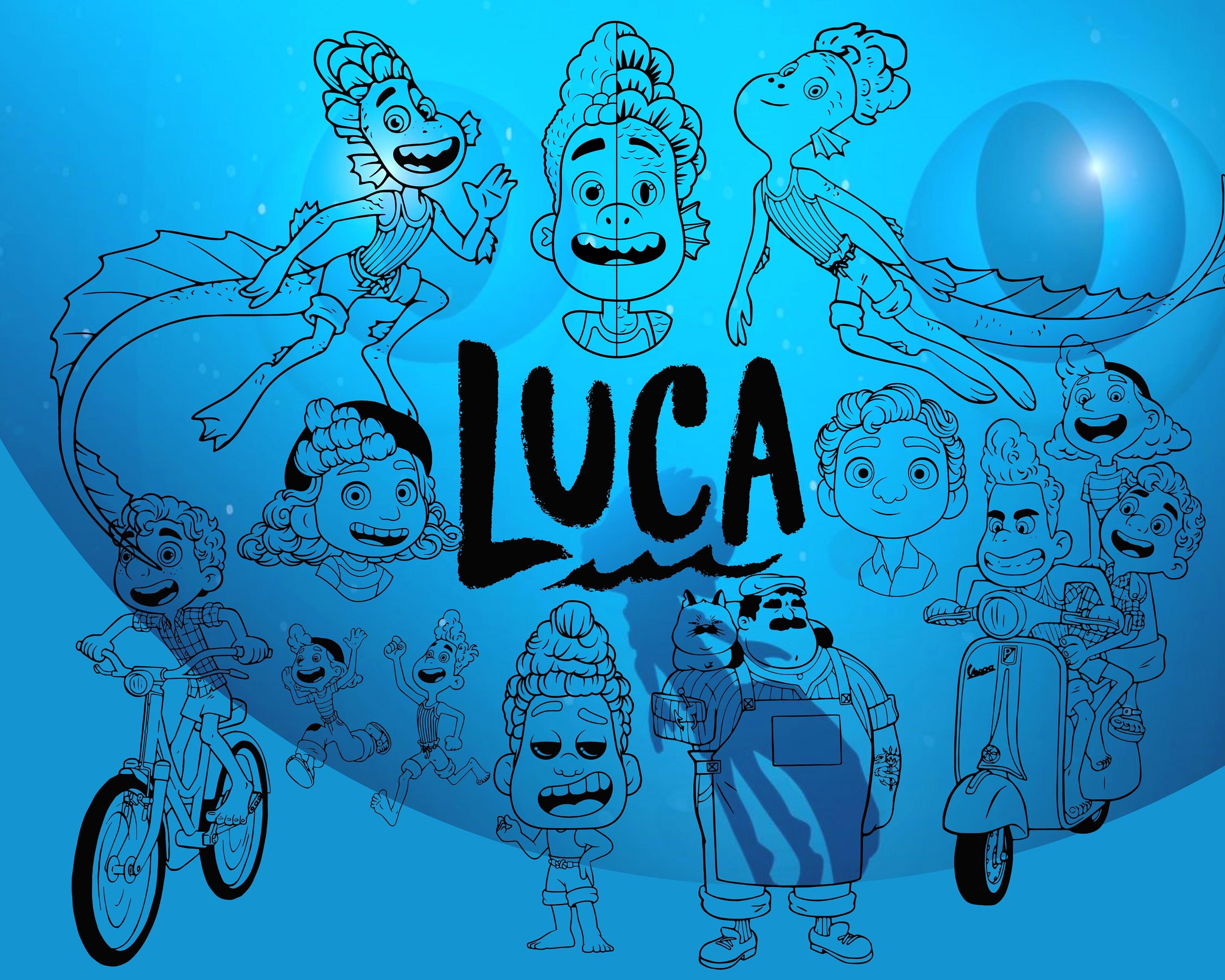 Luca SVG Bundle Luca Clipart PNG Luca Paguro Alberto - Etsy Canada