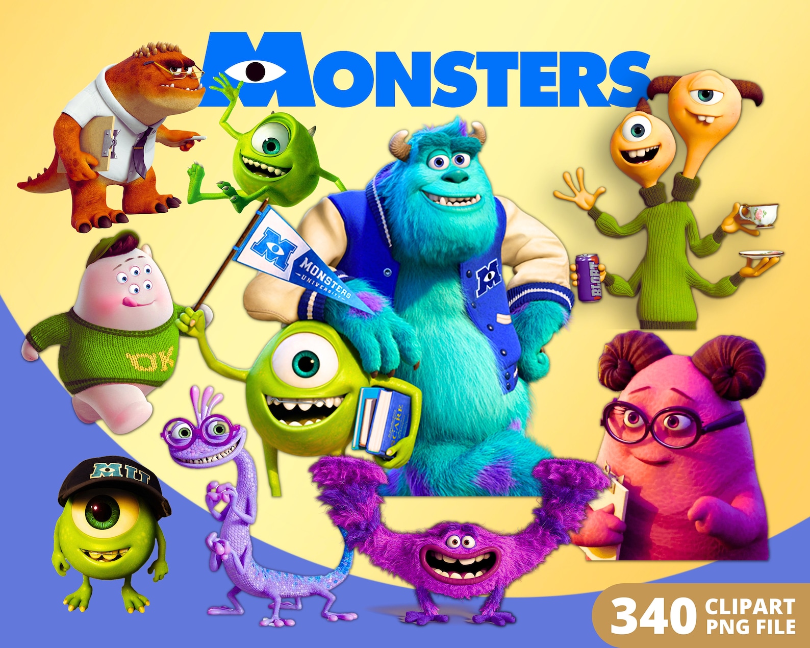 Monsters Inc. Digital Papers, Monsters Clipart PNG, Sully Mike Monsters ...