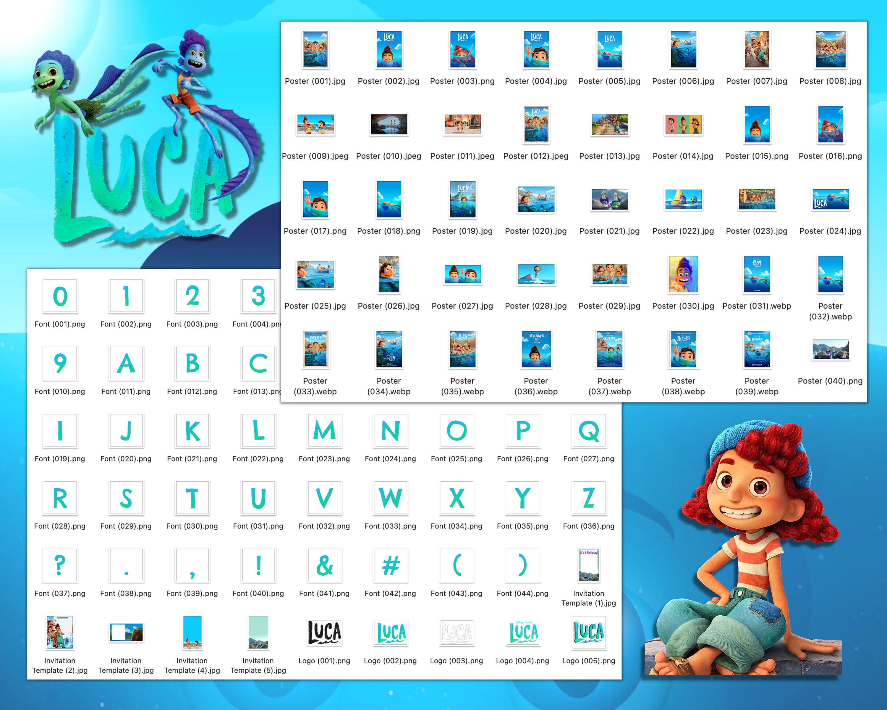 Luca Clipart PNG Luca PNG Bundle Luca Paguro Alberto - Etsy Canada