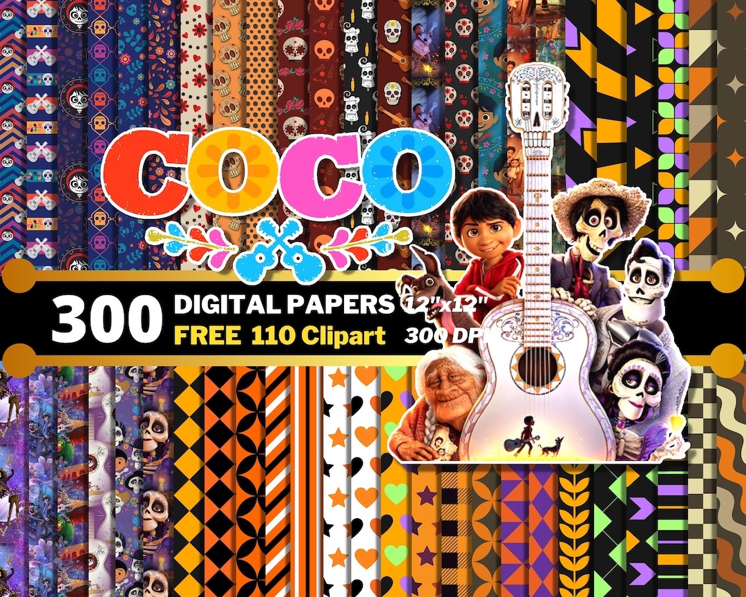 Coco Digital Papers, Coco Clipart PNG, Party Decorations, Halloween ...