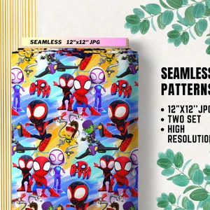 Spidey and His Amazing Friends Seamless Papers, Spidey Digital Papers ...