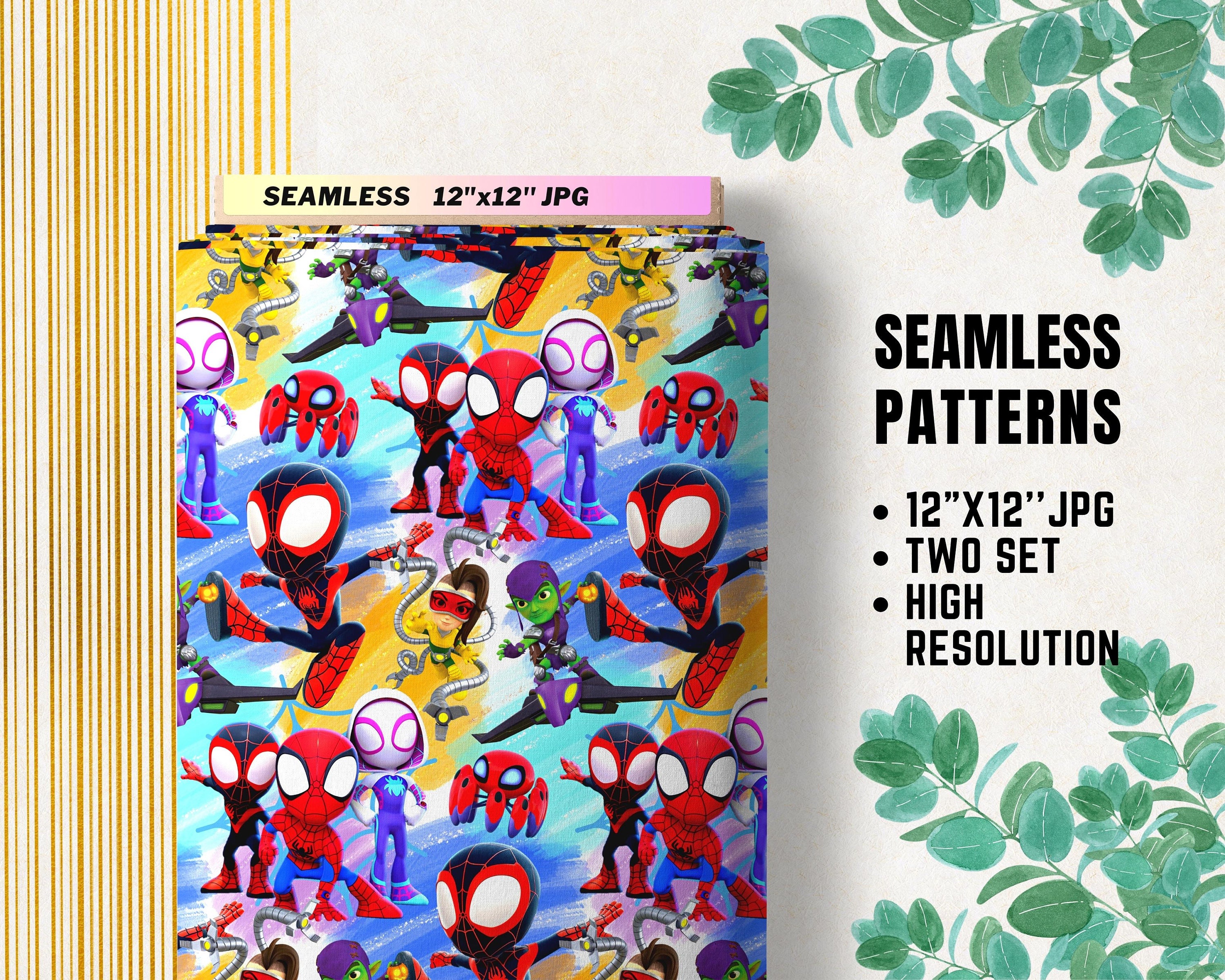 Spidey and His Amazing Friends Seamless Papers, Spidey Digital Papers ...