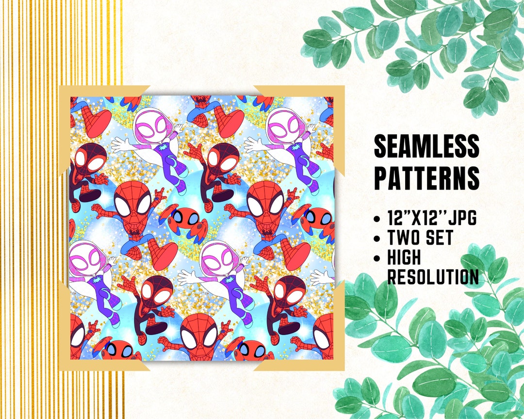 Spidey and His Amazing Friends Seamless Papers, Marvel Spidey Digital ...
