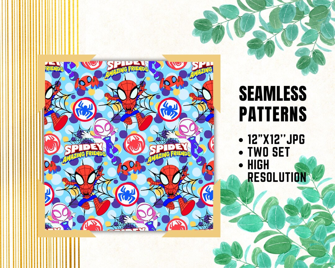 Spidey and His Amazing Friends Seamless Papers, Spidey Digital Papers ...