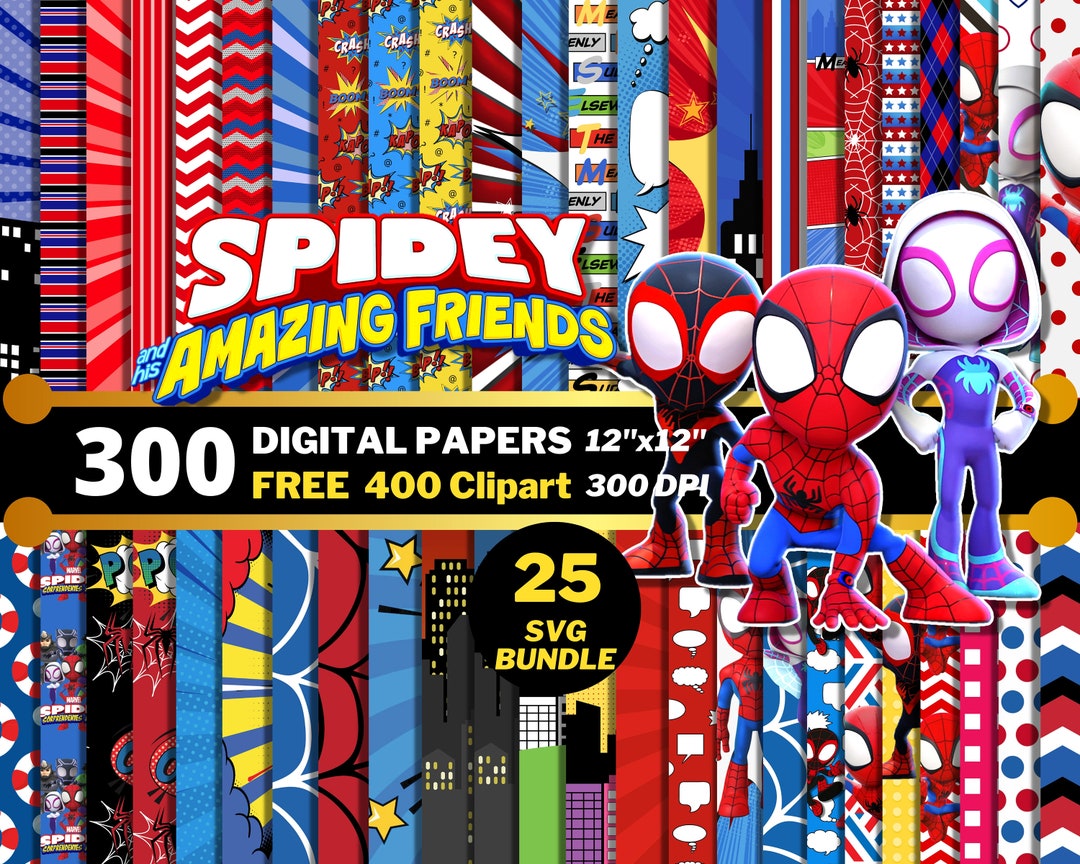 Spidey and His Amazing Friends Digital Papers Marvel - Etsy