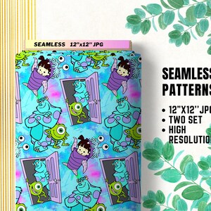 Monsters Seamless Papers, Monsters Inc Digital Papers, Sully Mike ...