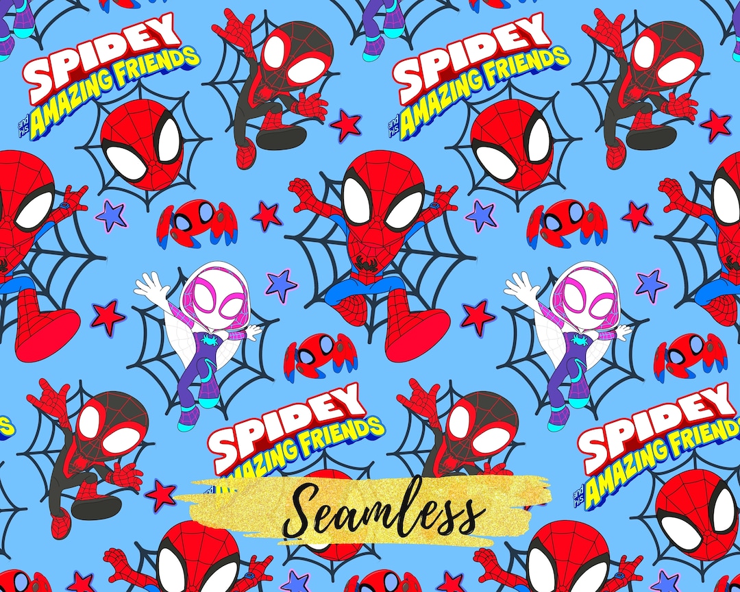 Spidey and His Amazing Friends Seamless Papers, Spidey Digital Papers ...