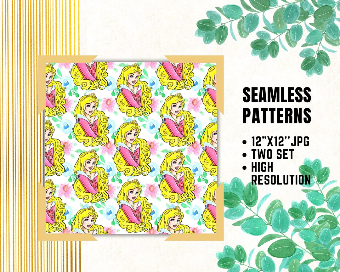 Sleeping Beauty Seamless Papers, Princess Aurora Digital Papers, Aurora ...