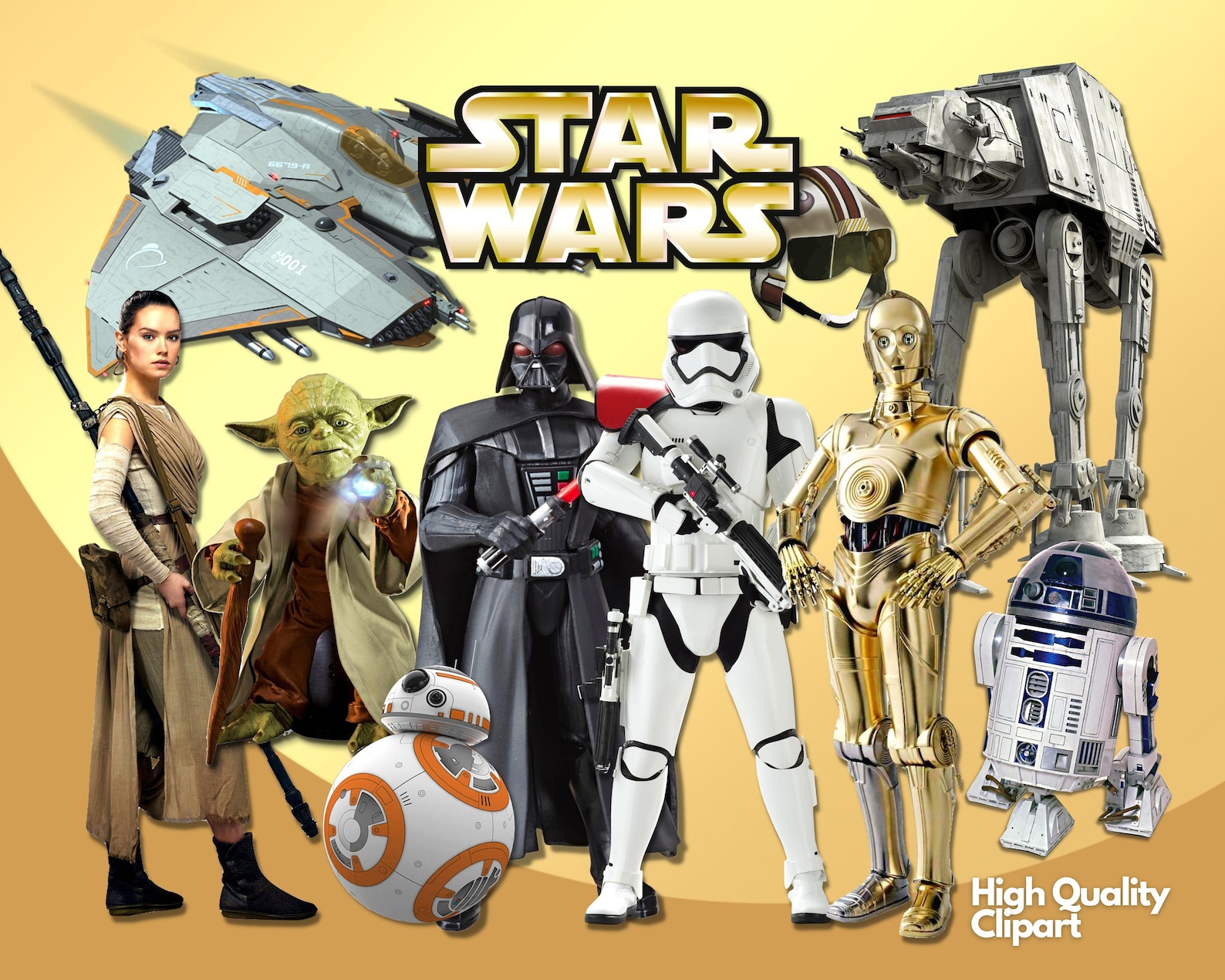 Star Wars Clipart PNG, Star Wars Posters, Squad Goal, Darth Vader, Yoda ...