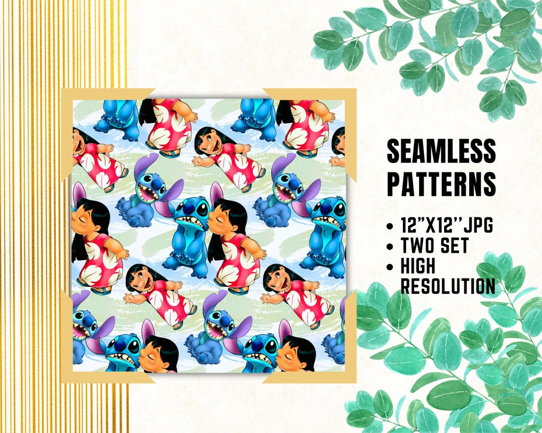 Lilo and Stitch Seamless Papers, Stitch Digital Papers, Kids Birthday ...