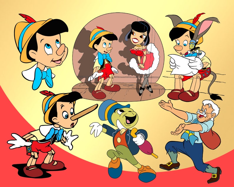 Pinocchio Clipart PNG, Pinocchio SVG, Geppetto Figaro Jiminy Cricket ...