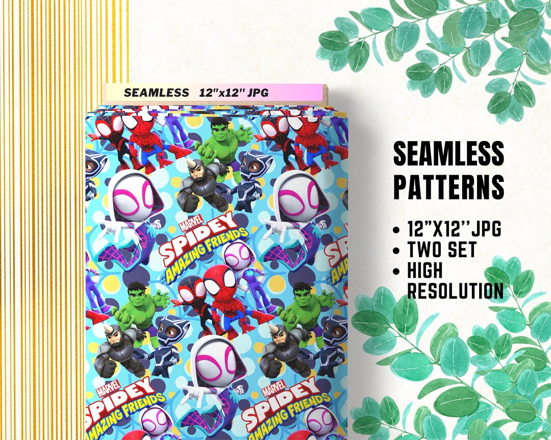 Spidey and His Amazing Friends Seamless Papers, Spidey Digital Papers ...