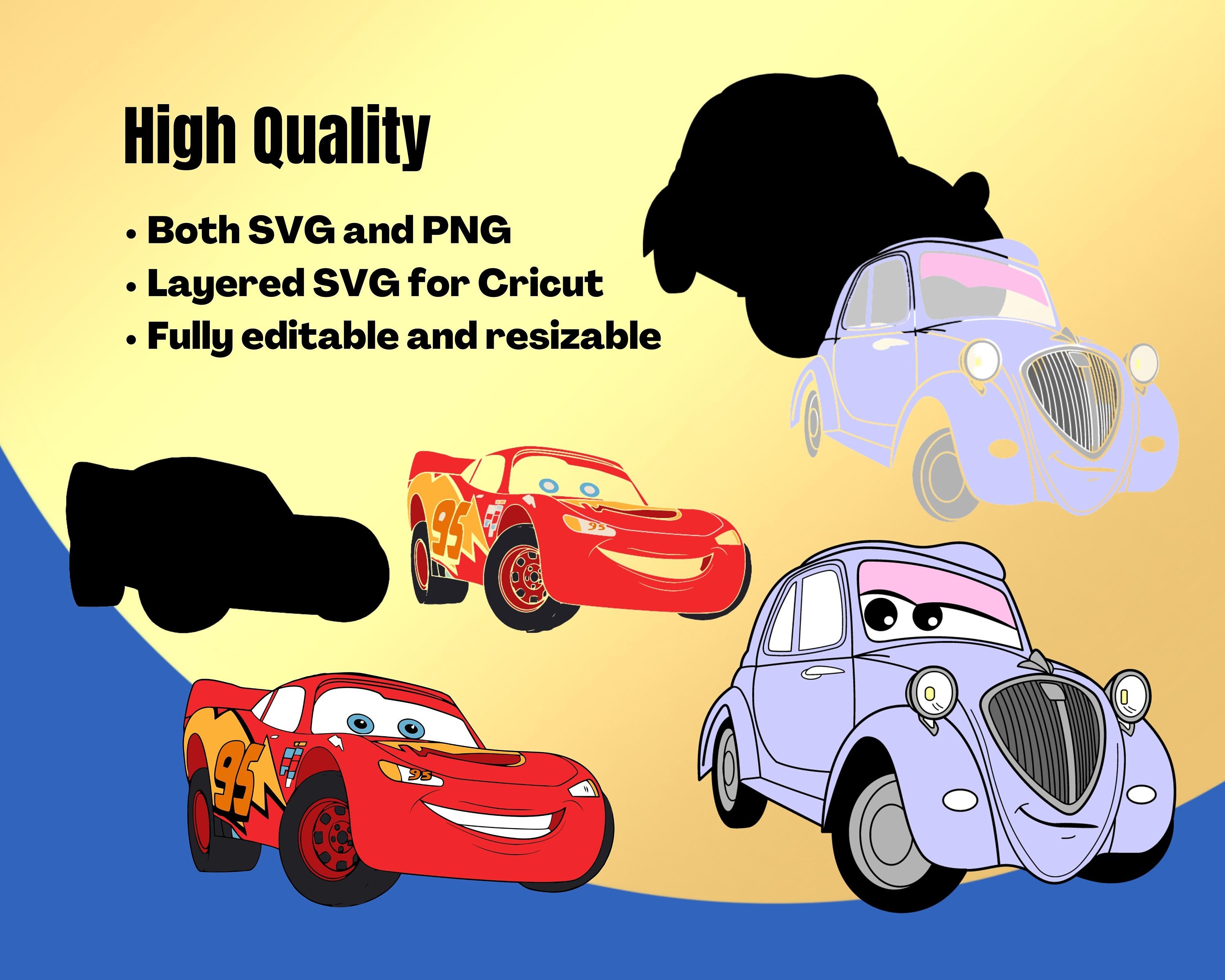 Cars SVG Bundle Cars Clipart PNG Lightning Mcqueen Cut - Etsy Australia