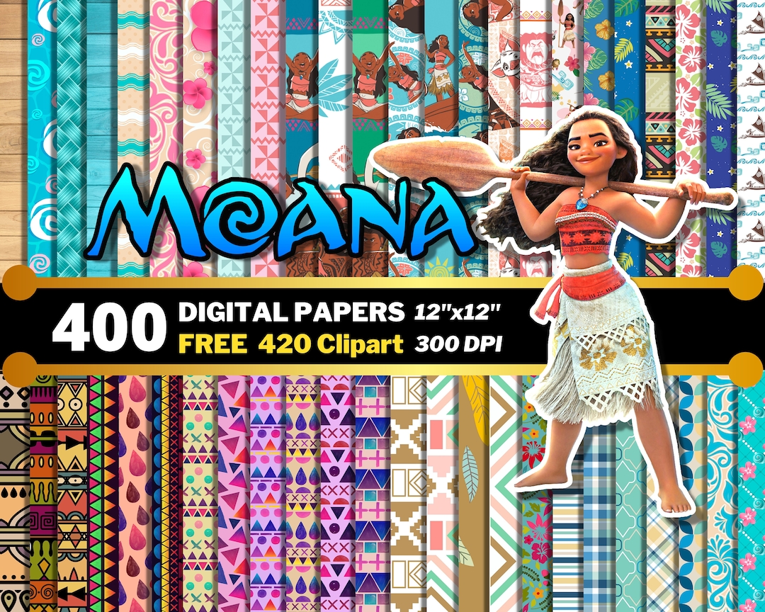Moana Digital Papers, Moana Clipart PNG, Princess Birthday, Moana ...