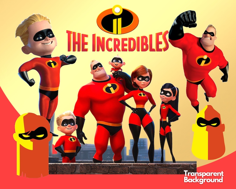 Incredibles clipart PNG, Superhero SVG Bundle, Incredibles Illustration ...