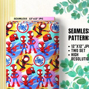 Spidey and His Amazing Friends Seamless Papers, Spidey Digital Papers ...