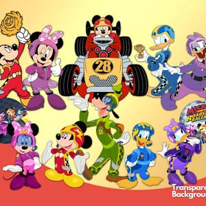 Mickey and Roadster Racers Clipart PNG Mickey Car Race Font - Etsy ...