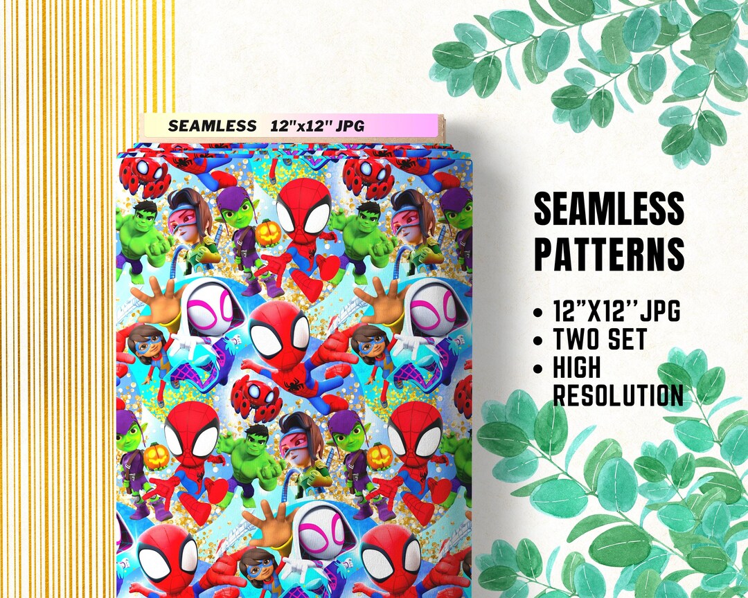 Spidey and His Amazing Friends Seamless Papers, Spidey Digital Papers ...